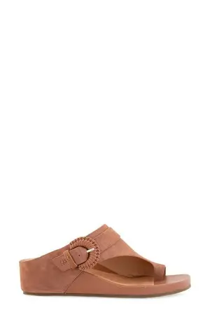 Gentle Souls Galina Toe Loop Wedge Sandal - Mocha Suede
