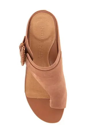 Gentle Souls Galina Toe Loop Wedge Sandal - Mocha Suede