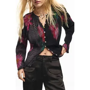 Desigual Long Sleeve Wavy Stripe Top