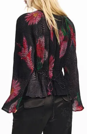 Desigual Long Sleeve Wavy Stripe Top