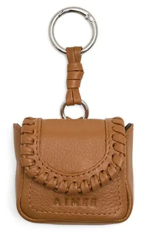AIMEE Leather Bag Charm Latte