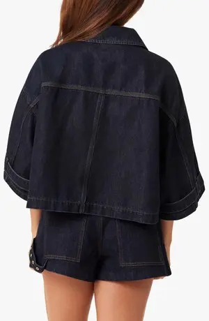 Habitual Cape Denim Crop Jacket