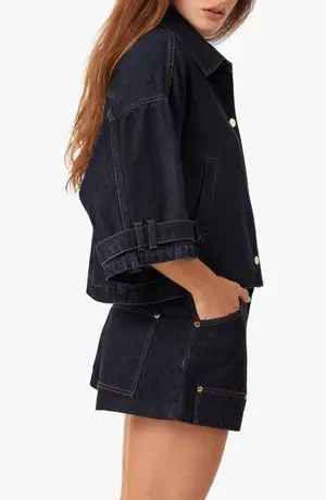 Habitual Cape Denim Crop Jacket