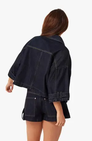Habitual Cape Denim Crop Jacket