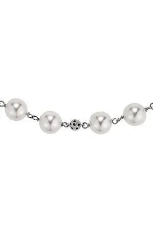 RETRO CHIC Leopard Shell Pearl Collar Necklace - White