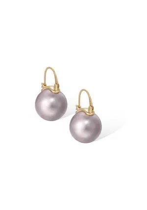 RETRO CHIC Pearl Drop Earrings - Pink