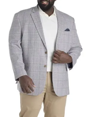 OAK HILL BY DXL Big & Tall Plaid Sport Coat