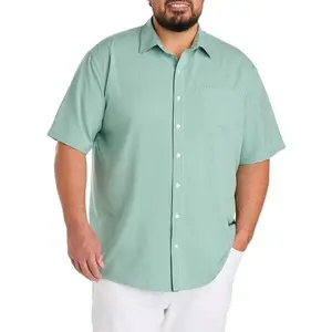 HARBOR BAY BY DXL Big & Tall Small Plaid Microfiber Sport Shirt V2