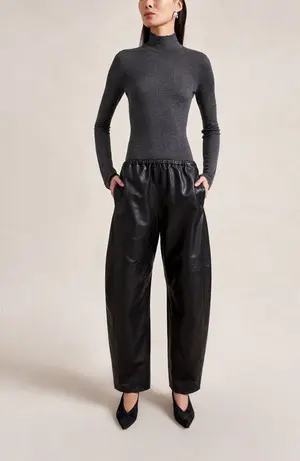 LA LIGNE Leather Barrel Colby Pant