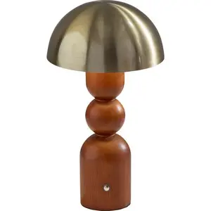ADESSO Connie Led Cordless Table Lamp Walnut