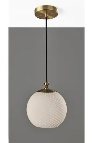 ADESSO Swirl Antiqued Brass Pendant Light