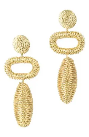 Deepa Gurnani Fontana Drop Earrings Gold