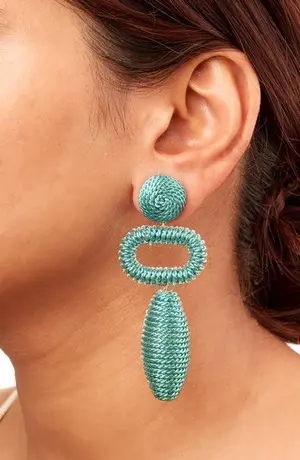 Deepa Gurnani Fontana Drop Earrings - Turquoise