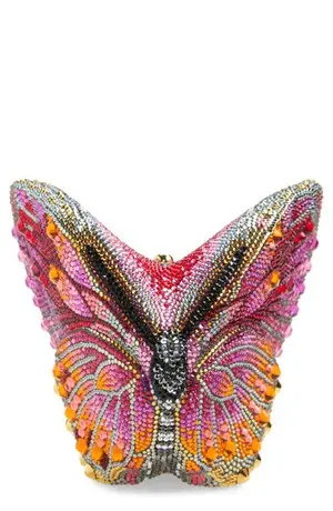 Judith Leiber Butterfly Crystal Clutch - Champagne Multi