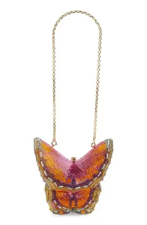 Judith Leiber Butterfly Crystal Clutch - Champagne Multi