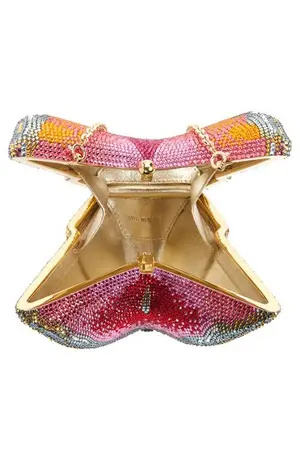 Judith Leiber Butterfly Crystal Clutch - Champagne Multi