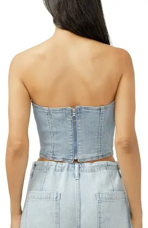 SILVER JEANS CO. Strapless Denim Corset Top