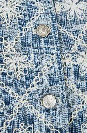 Endless Rose Floral Embroidered Denim Jacket