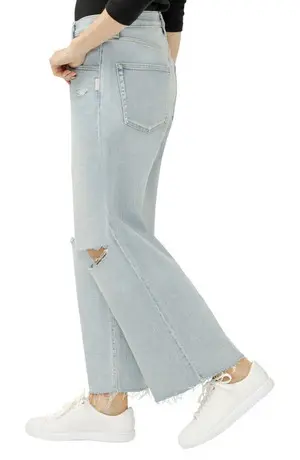 SILVER JEANS CO. Be Easy Raw Hem Crop Wide Leg Jeans