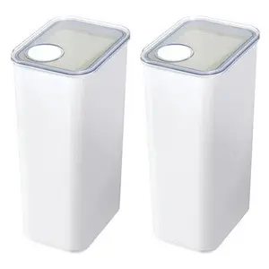 IDESIGN Extra Large Canister With Removable Pour Capset Of 2 - White