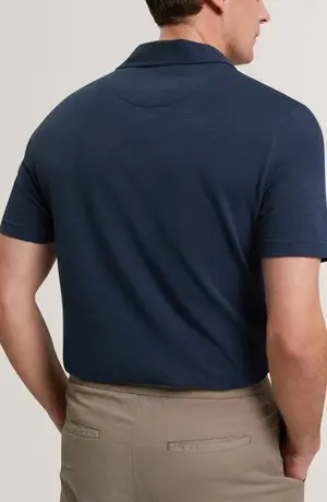 Ted Baker London Anito Cotton & Linen Polo - Navy