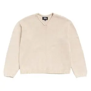 StÜssy Roll V-neck Sweater - Cream