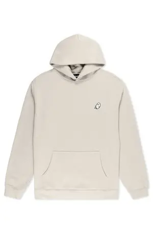 DALIX Ghost Relaxed Midweight Fleece Pullover Hoodie - Bone