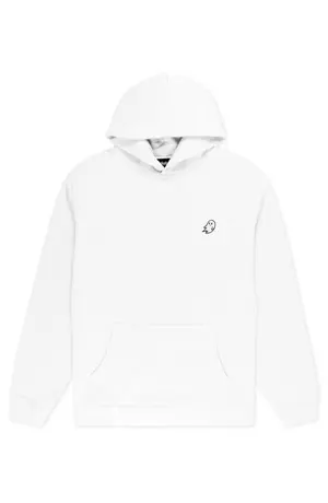 DALIX Ghost Relaxed Midweight Fleece Pullover Hoodie - White