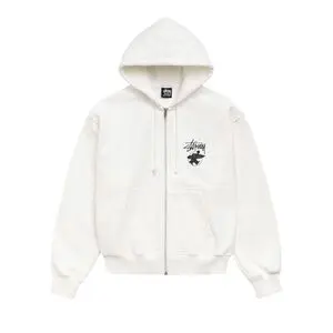 StÜssy Long Haul Zip Hoodie - White