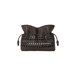 Loewe Flamenco Woven Medium Clutch - Black