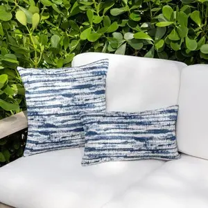 Elaine Smith Linear Indoor & Outdoor Woven Accent Lumbar Pillow