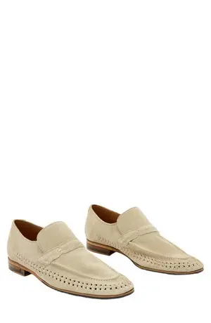 John Varvatos Merida Suede Loafer - Light Grey