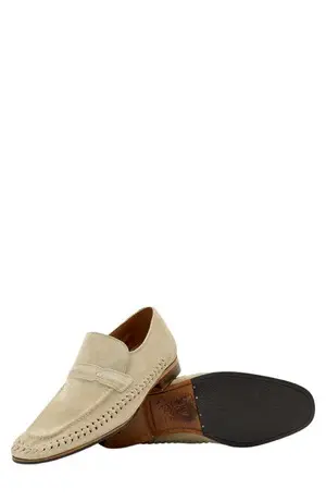 John Varvatos Merida Suede Loafer - Light Grey