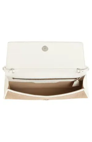 Akris Anouk East/west Trapezoid Raffia & Leather Clutch