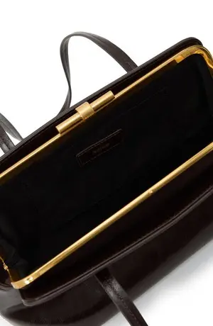 REISS Cecily Faux Leather Frame Shoulder Bag