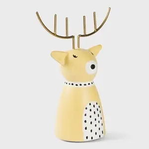 MELA ARTISANS Golden Antler Reindeer Figurine