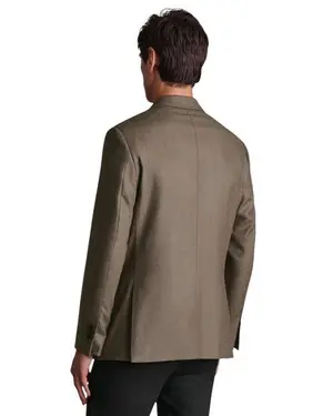 CHARLES TYRWHITT Wool-silk Slim Fit Jacket - Mocha
