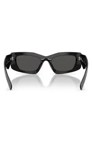 Prada 51mm Rectangular Sunglasses - Black/dark Grey