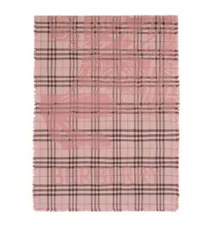 Burberry Wool-silk Ekd Scarf - Pink