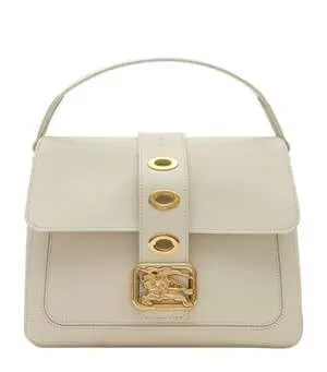 Burberry Small Leather Rider Bag - Ivory