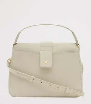 Burberry Small Leather Rider Bag - Ivory