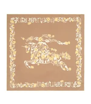 Burberry Silk Floral Ekd Scarf - Neutral