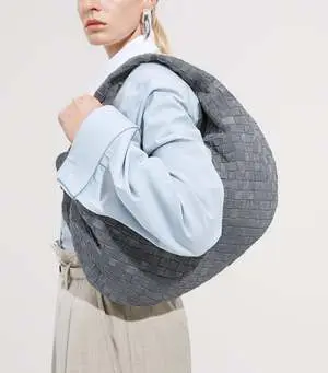 Bottega Veneta Classic Suede Jodie Shoulder Bag - Blue