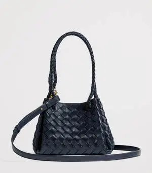 Bottega Veneta Small Leather Parachute Shoulder Bag - Blue