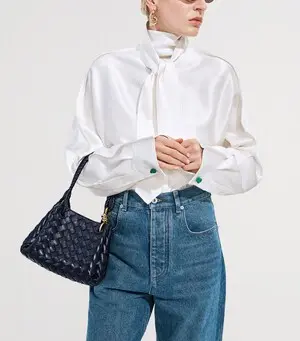 Bottega Veneta Small Leather Parachute Shoulder Bag - Blue