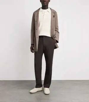 MOORER Water-repellent Hektor-kn Overcoat - Brown