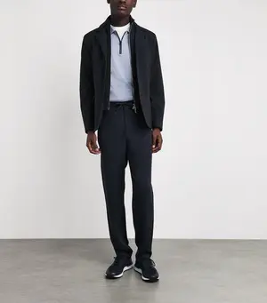 MOORER Layered Borromeo Coat - Navy