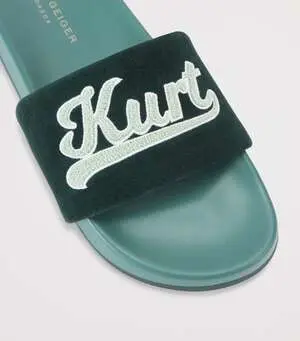 Kurt Geiger Suede Script Slides