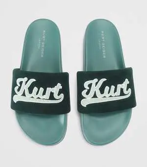 Kurt Geiger Suede Script Slides
