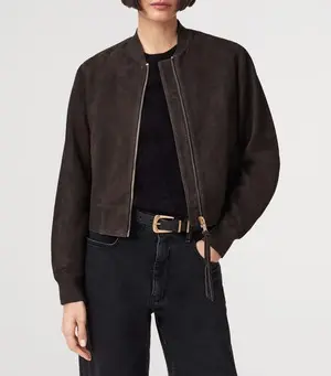 ALLSAINTS Suede Orten Bomber Jacket - Brown